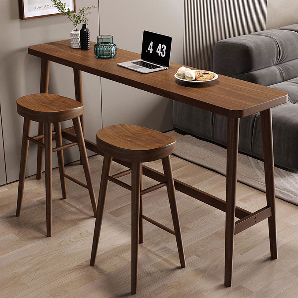 Corrigan Studio 2-Person Nut-brown Rectangular Solid Wood Bar Table Sets - Wayfair Canada