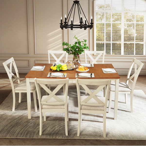 Lark Manor Deral 7 - Piece Solid Wood Dining Set & Reviews | Wayfair