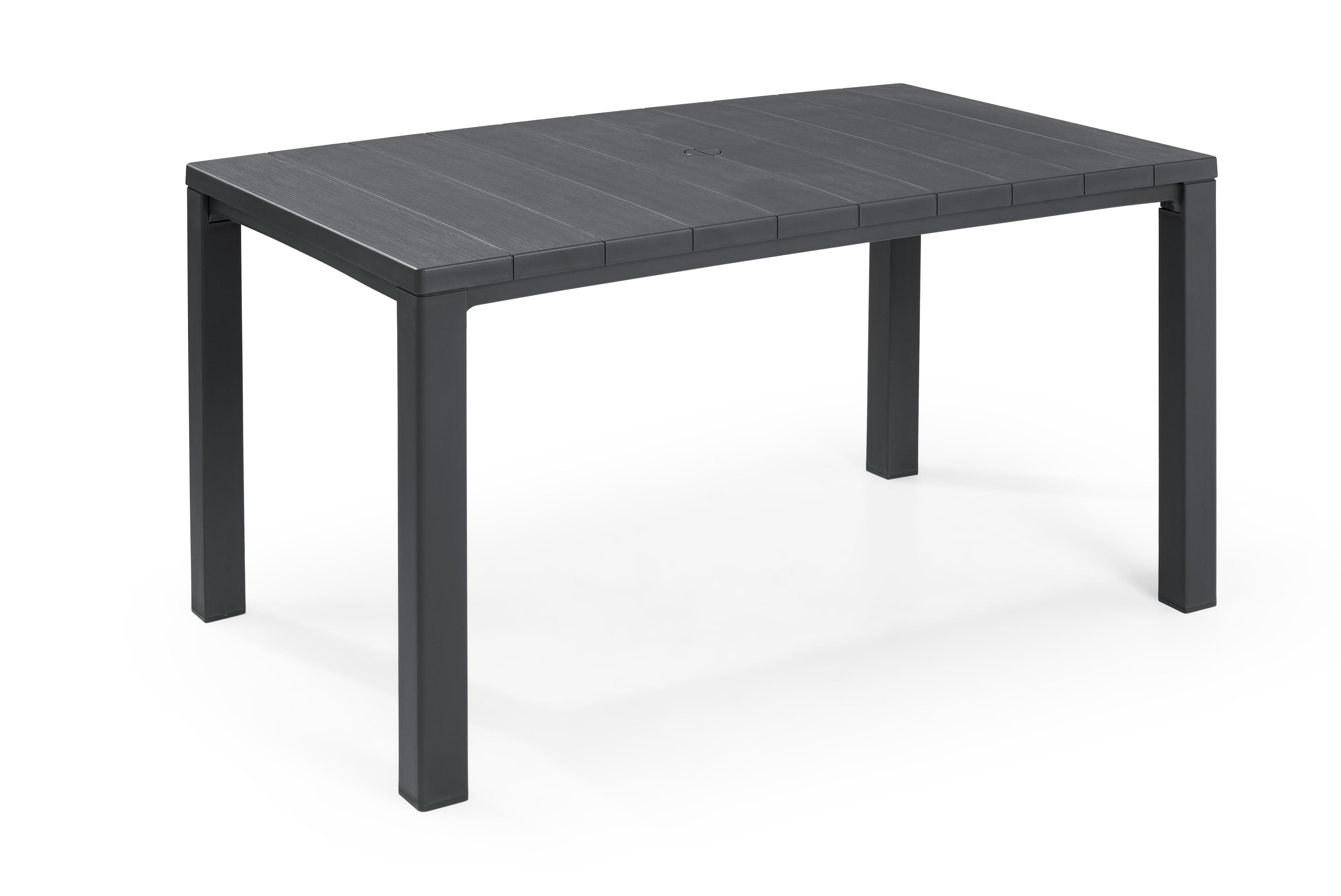 Keter Metalix Keter Julie 6 Seater Dining Table - Graphite | Wayfair.co.uk