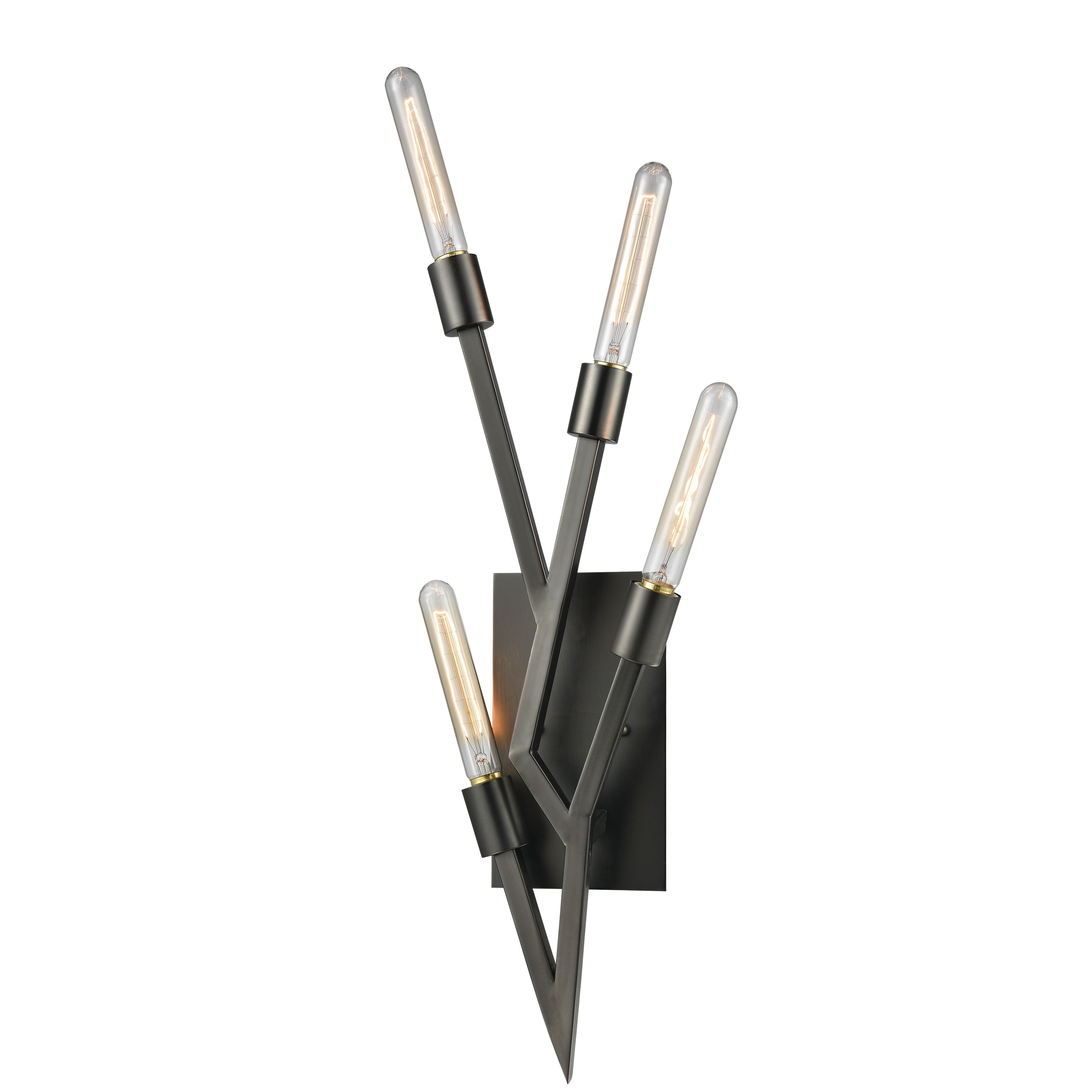 Everly Quinn Freeform 26'' High 4-Light Sconce - Dark Graphite | Wayfair