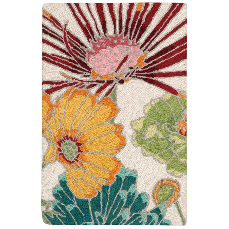Red Barrel Studio® Yasue Hand Hooked Floral Rug | Wayfair