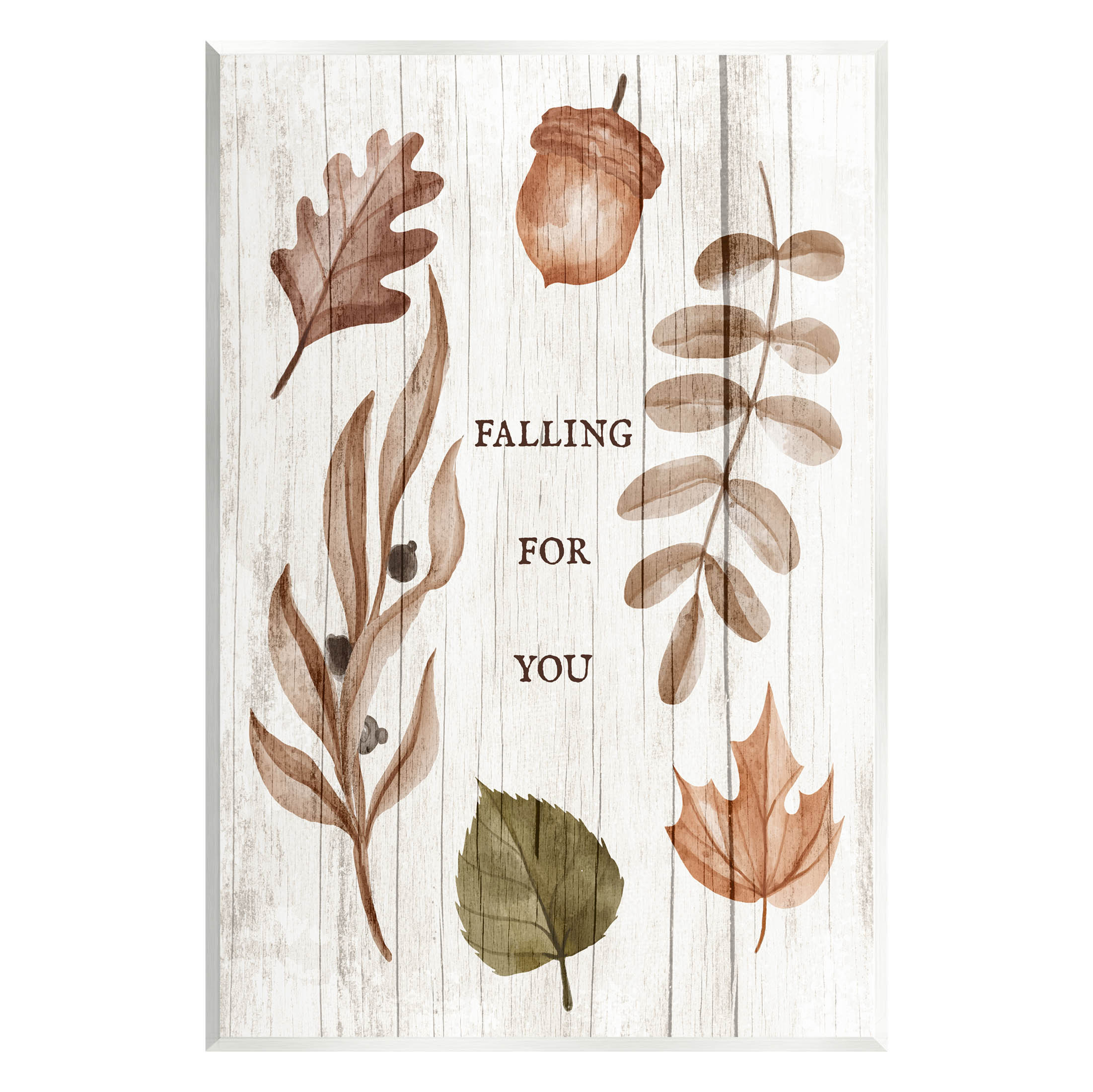 Stupell Industries Falling For You Fall Botanicals Wall Plaque Art By ...
