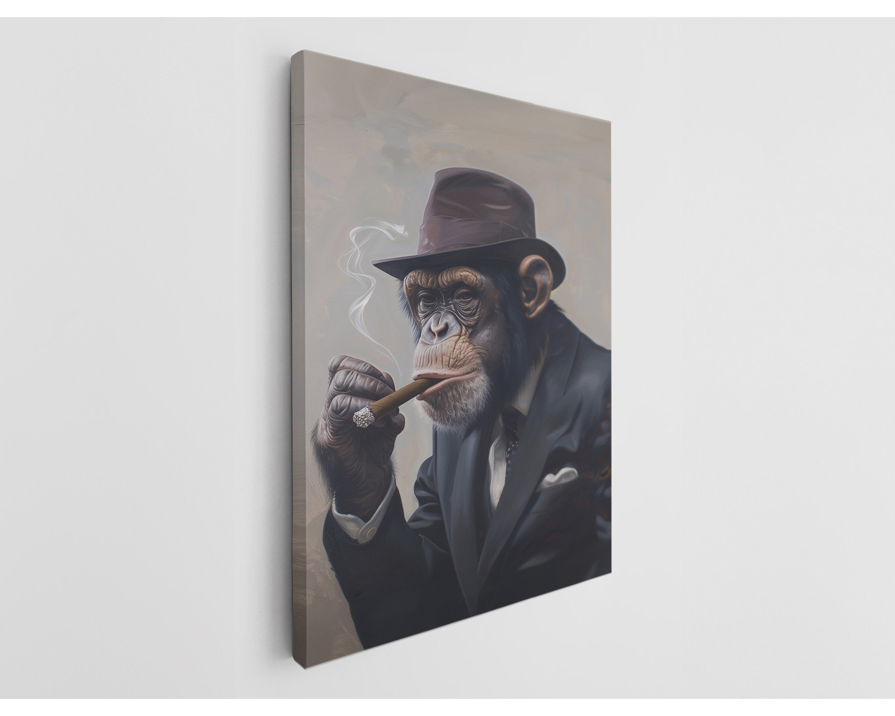Trinx Highend Portait of a Chimp Canvas Print, Modern Wall Art Decor ...