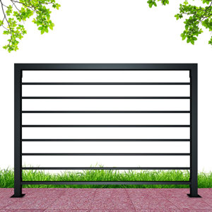 CR Home Horizontal Metal Deck Railing, 4ft Wide Residential Handrail ...