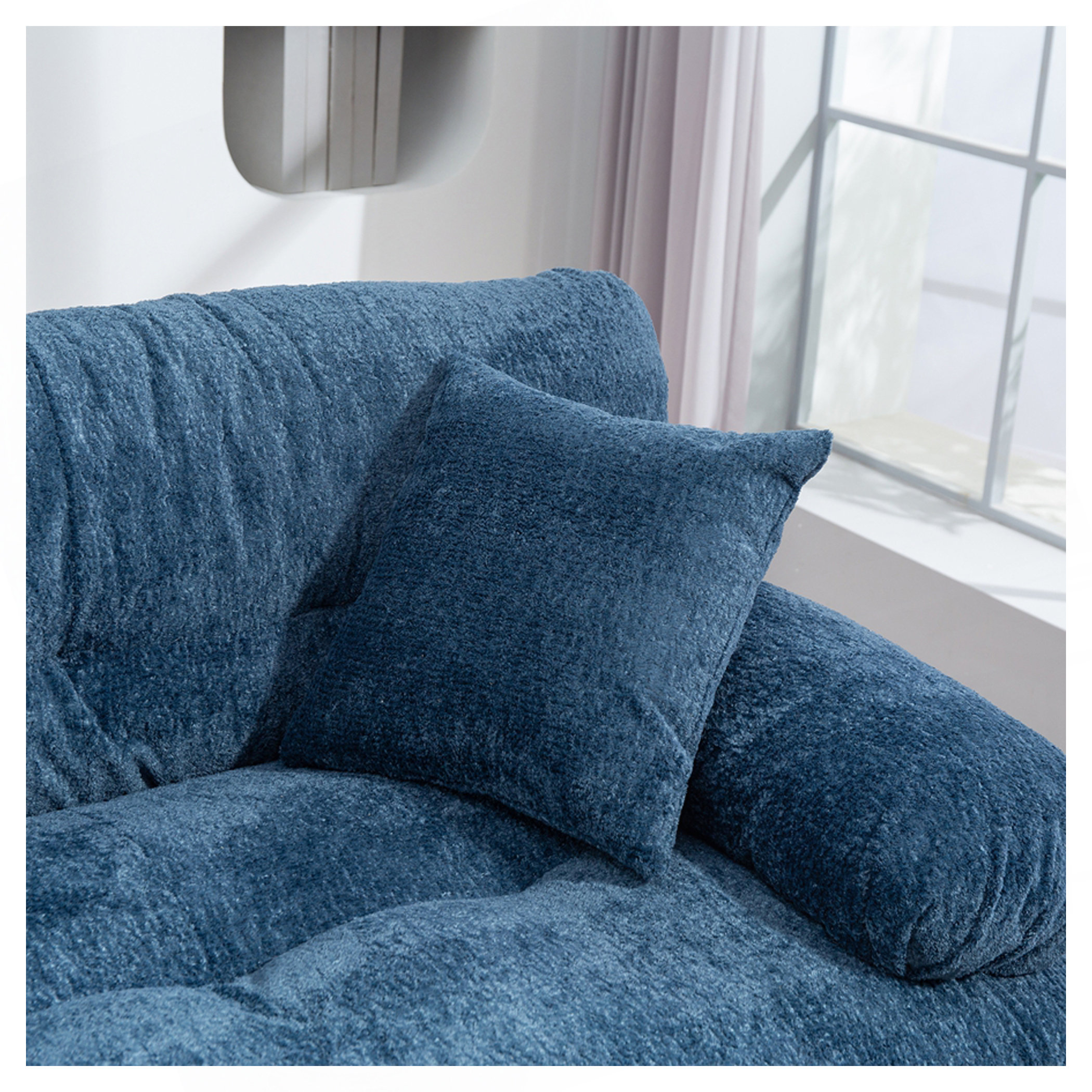 Ivy Bronx Two-Seat Sectional Sofa Modular Deep Seat Sofa Couch Chenille ...