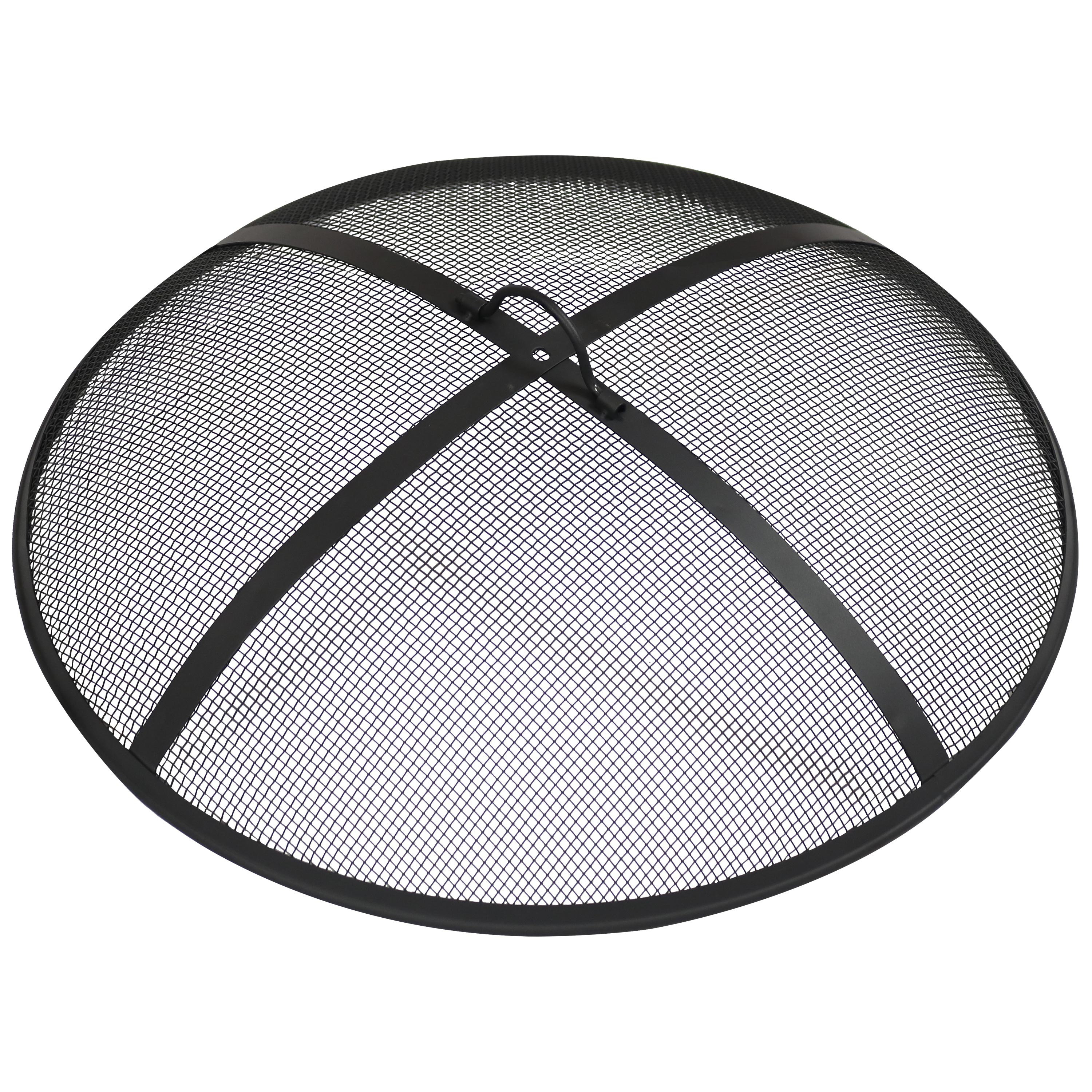 SunnyDaze Decor Heavy-Duty Round Steel Mesh Fire Pit Spark Screen with ...