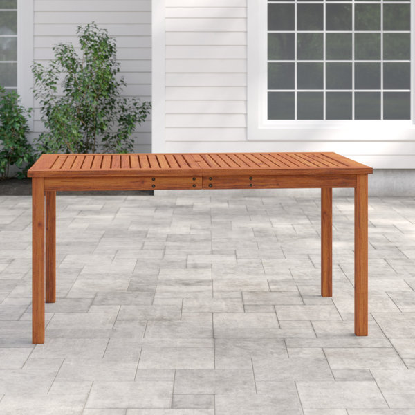 Winston Porter Alfonsi Acacia Outdoor Dining Table & Reviews | Wayfair