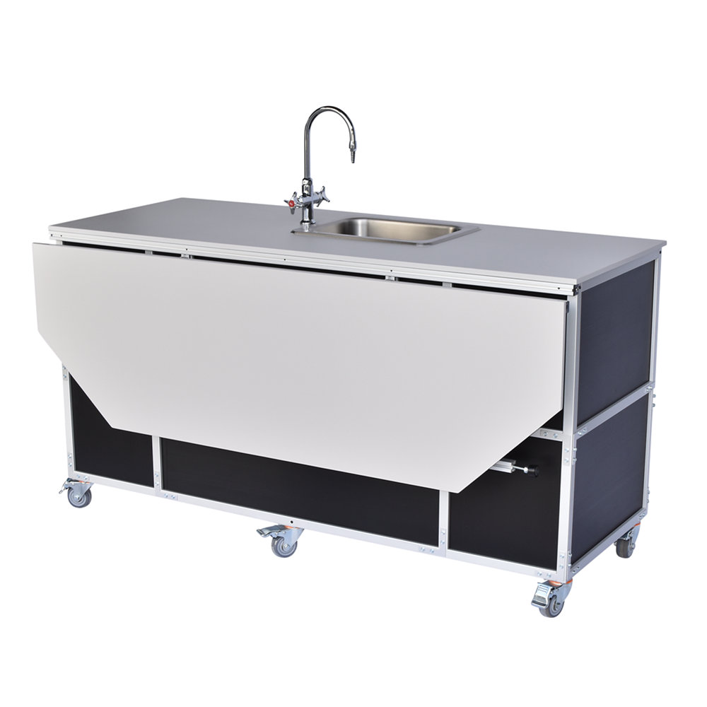 MONSAM Portable Sink Mobile Science Lab Station With Storage BLACK: PSE ...