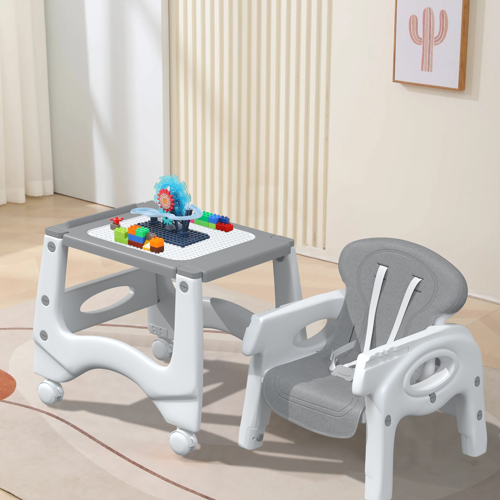 Zoomie Kids 8 In 1 Convertible Baby High Chair With Wheels | Wayfair