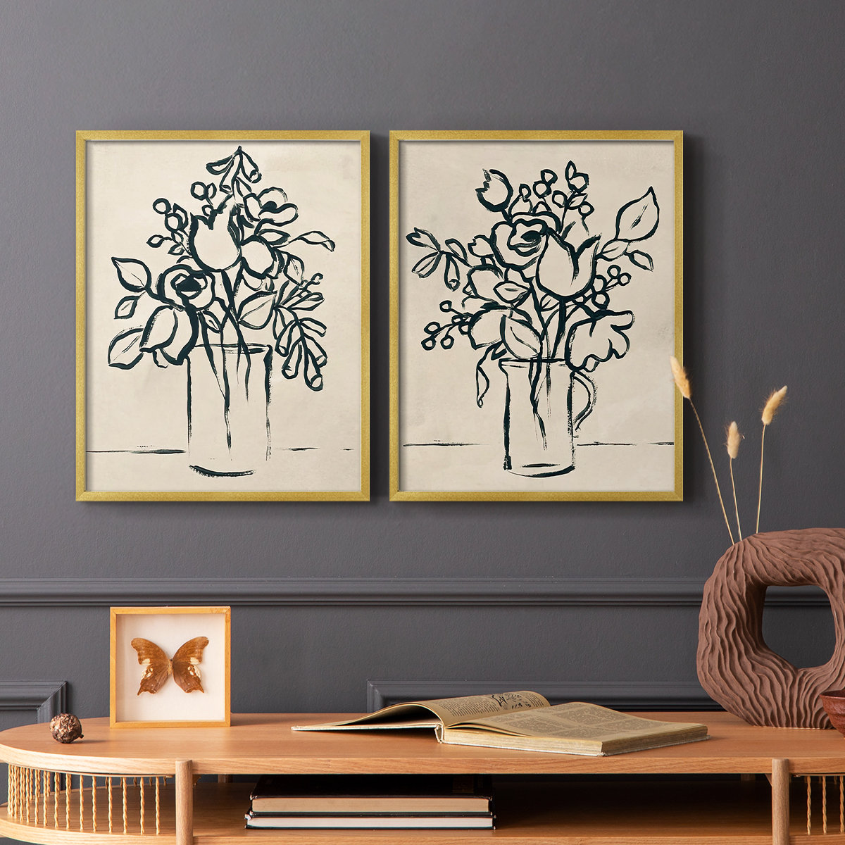 Lark Manor™ Parchment Posey I-Premium Framed Print -Ready to Hang - No ...