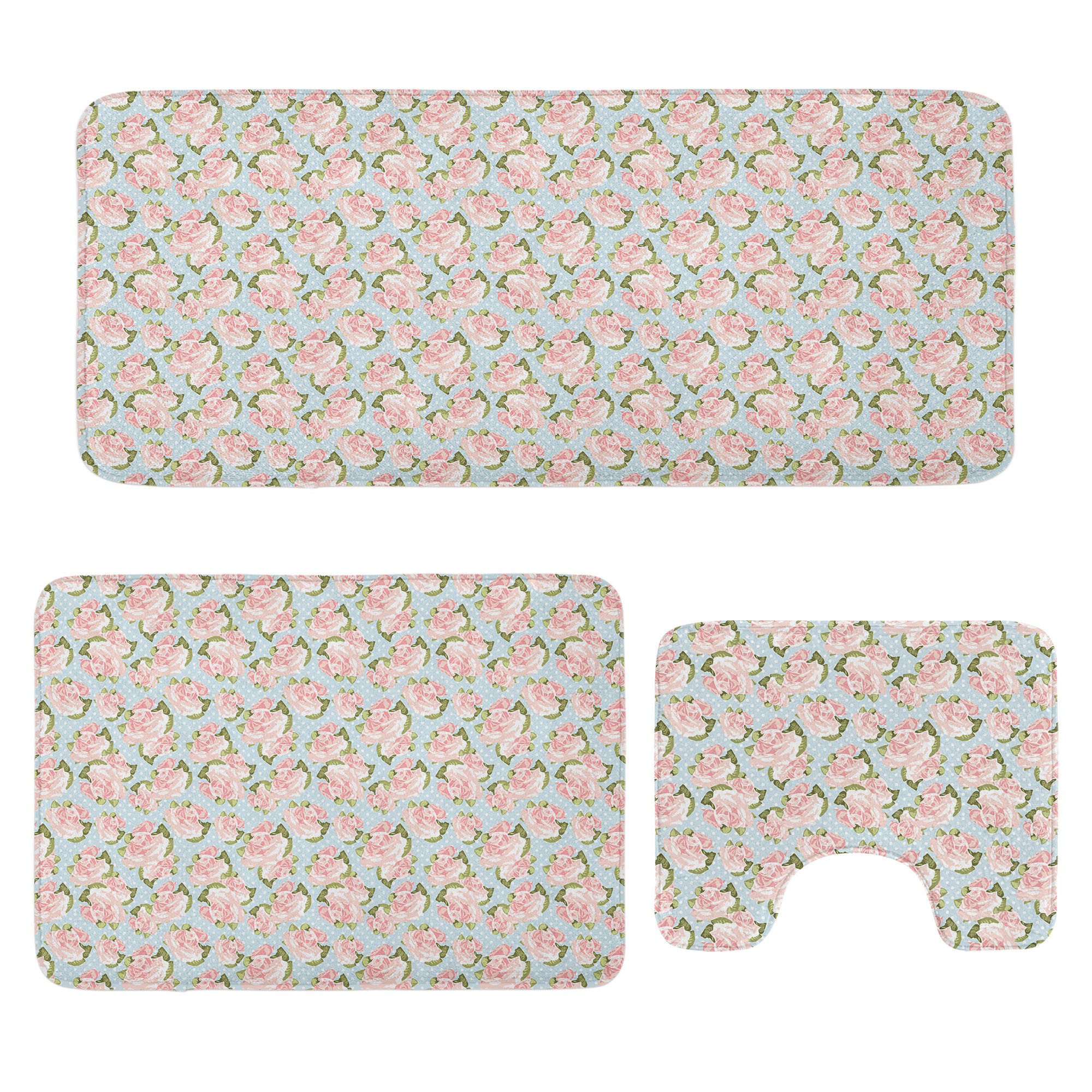 Ophelia & Co. Shabby Flora Bathroom Rug Set 3 Pieces U-Shape ...