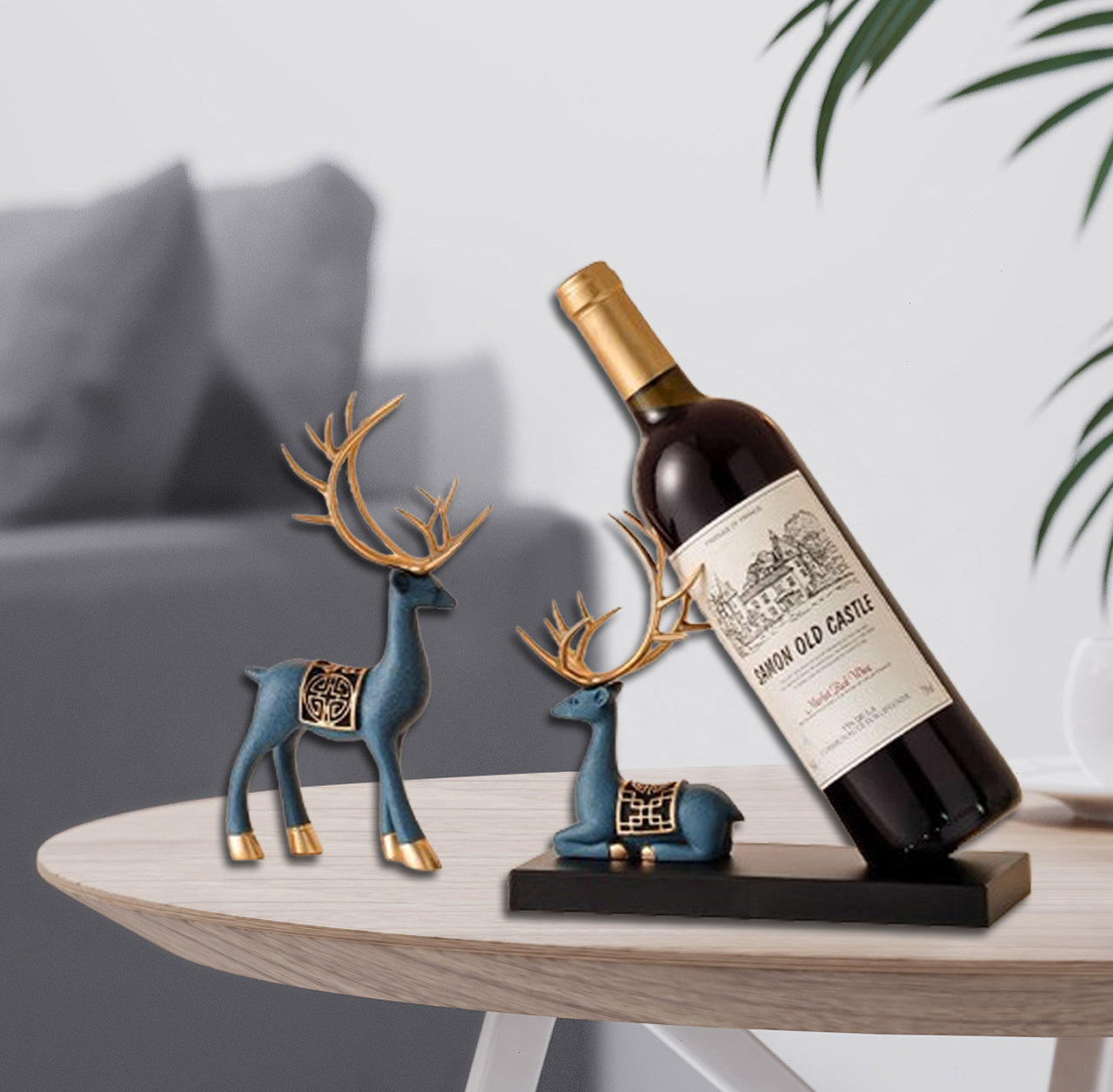 The Holiday Aisle® Blue Deer Wine Rack | Wayfair