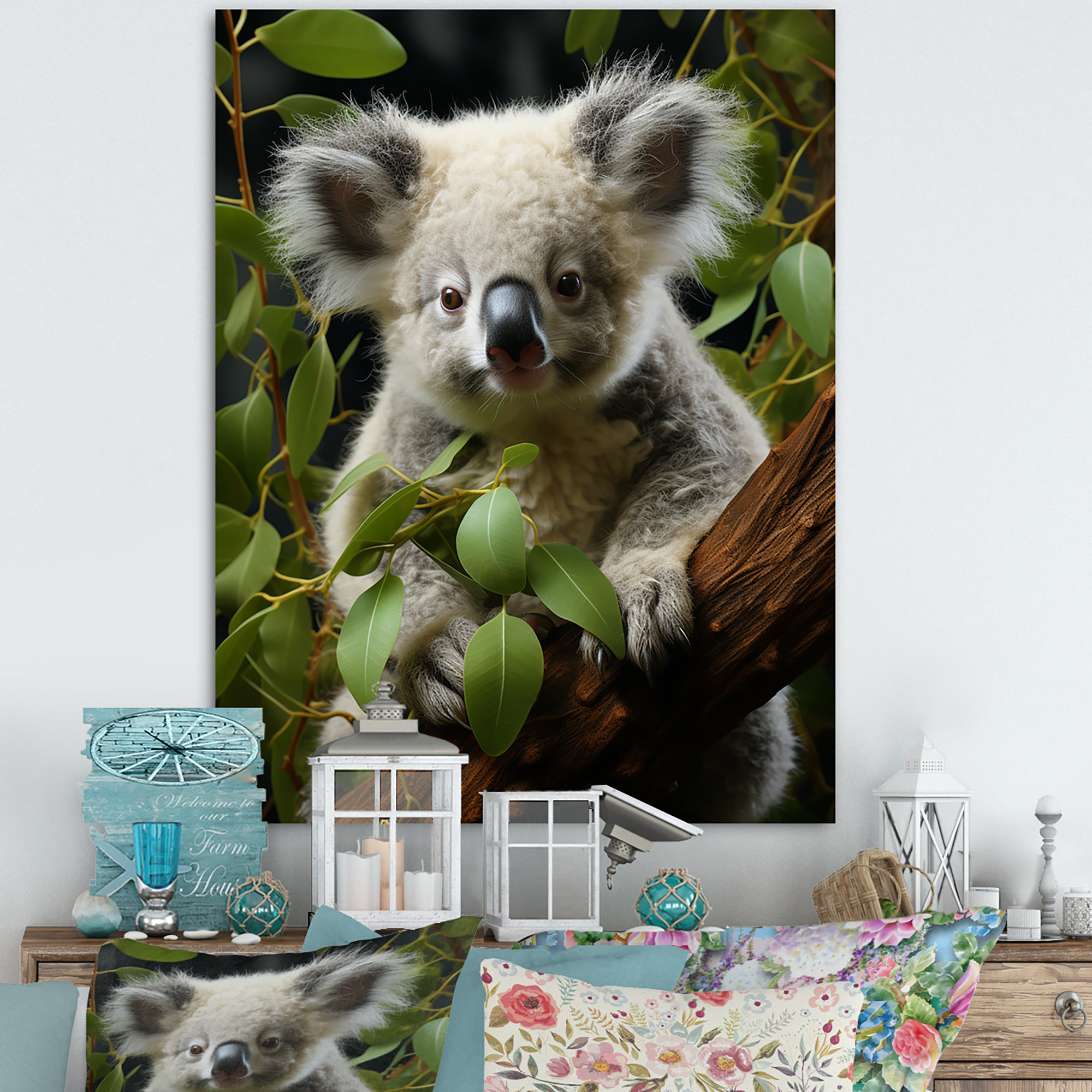 Loon Peak® Realistic Koala Eucalyptus Observer 2 - Koala Animal Wall ...