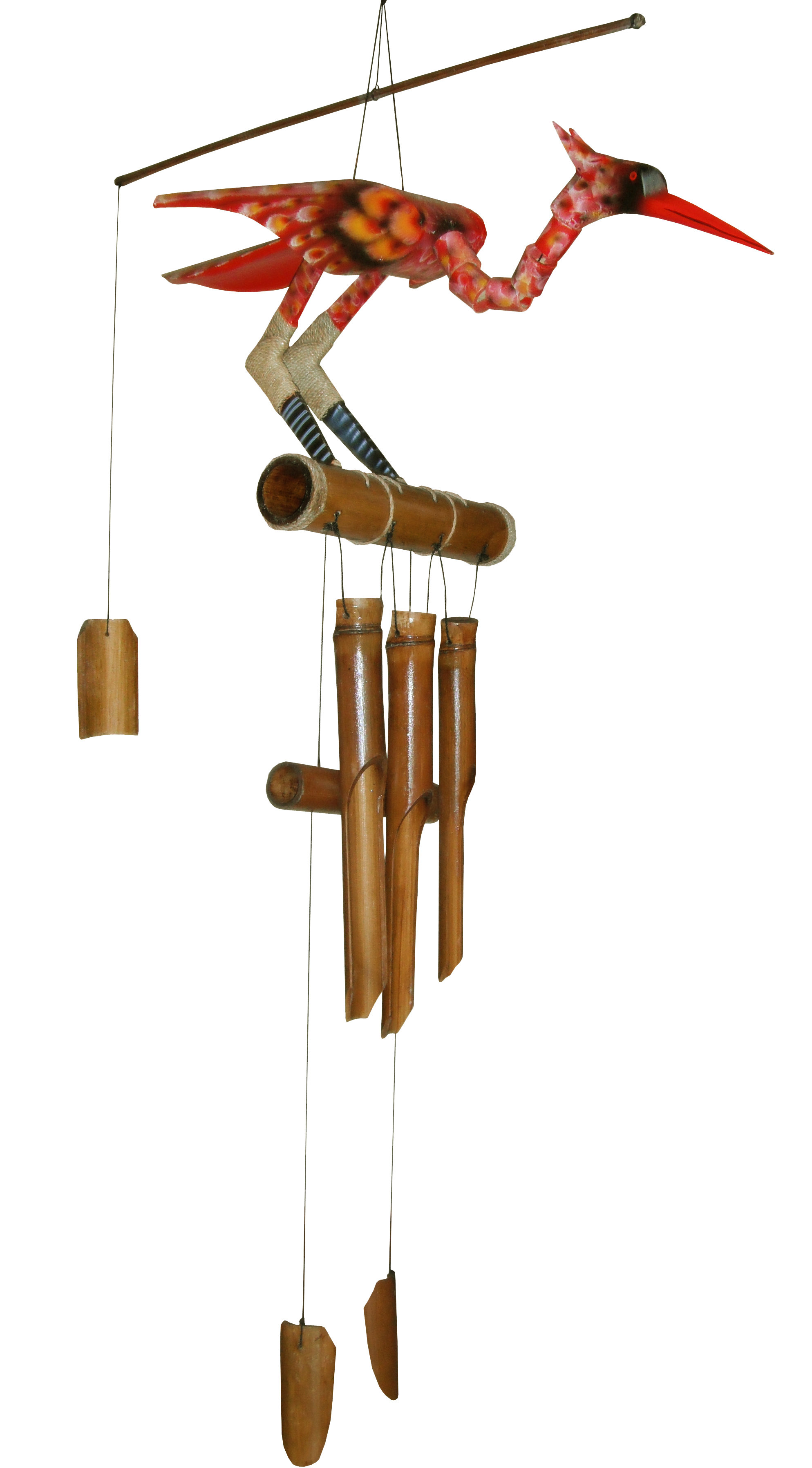 Cohasset Gifts & Garden Abernathy Scarlet Bobbing Head Bamboo Wind ...