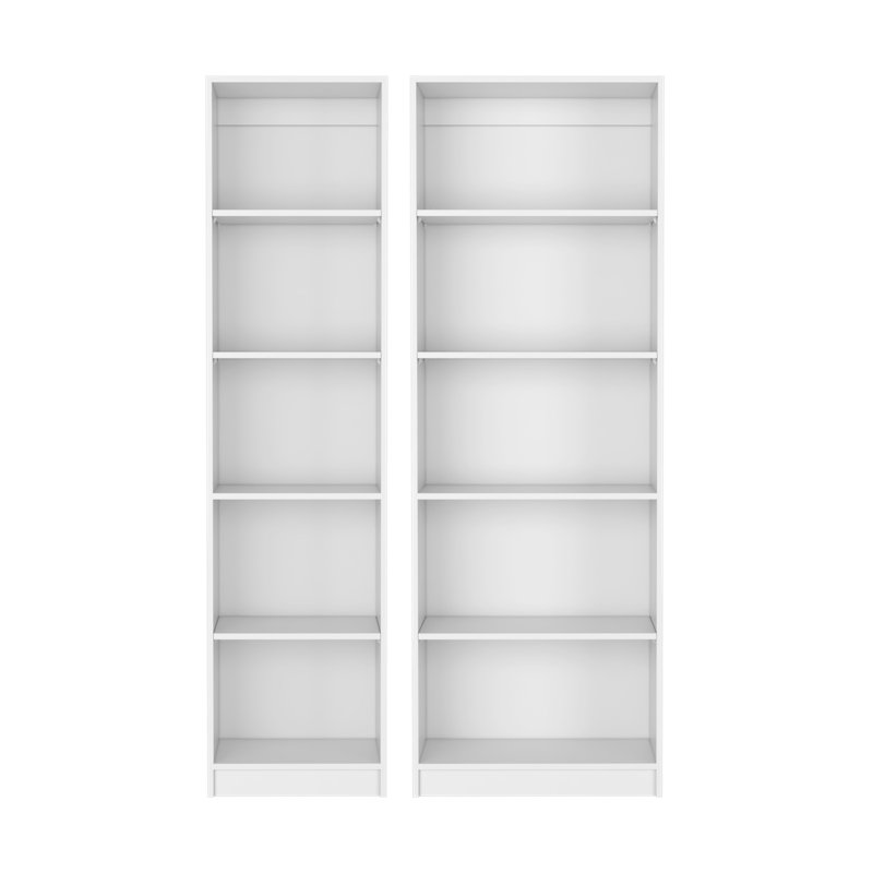 Ebern Designs Idalia 2 Piece Living Room Set with 2 Bookcases, White ...