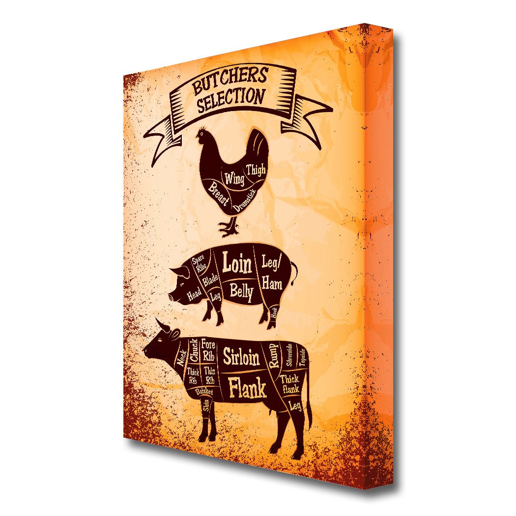 East Urban Home Butchers Selection 1 Kitchen - Wrapped Canvas ...