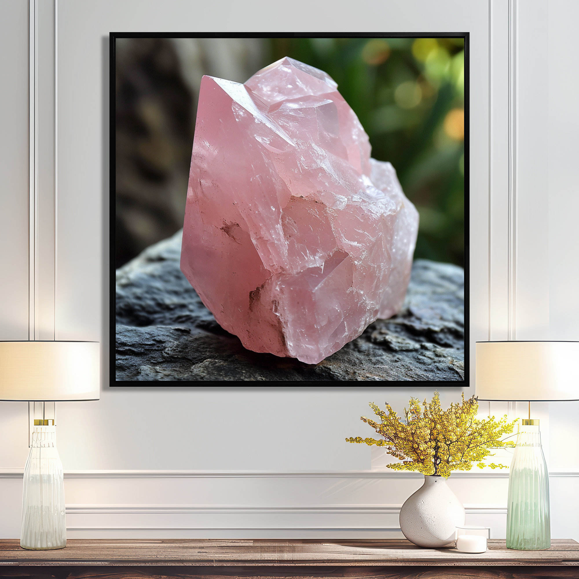 Mercer41 Rose Quartz Crystal Geode - Stone Geode Wall Art Print ...