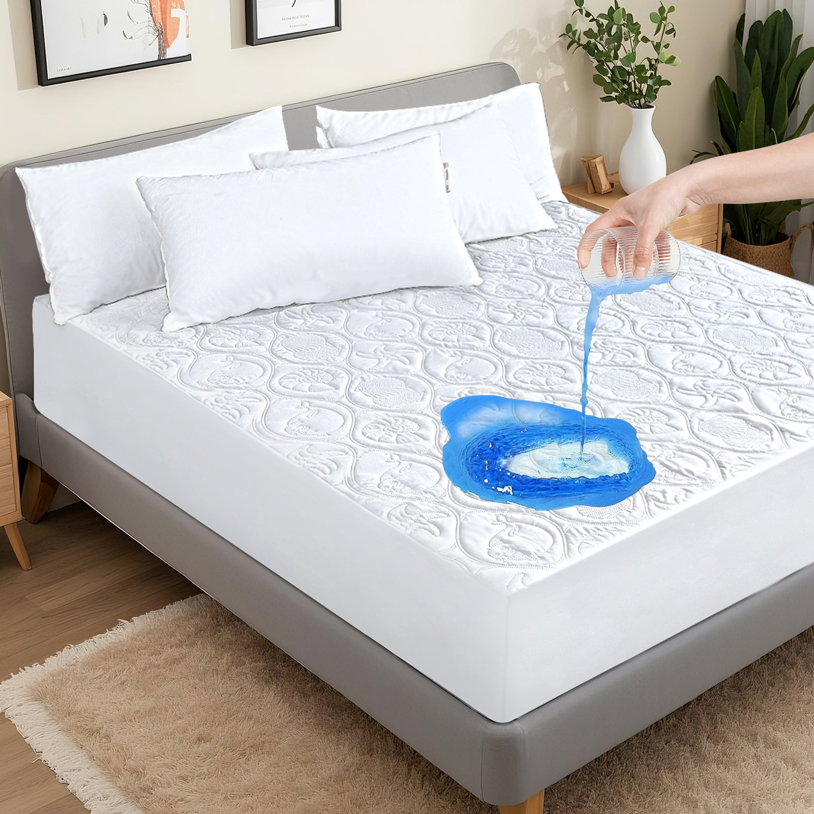 Alwyn Home Waterproof Mattress Protector Delicate Quilted Mattress ...