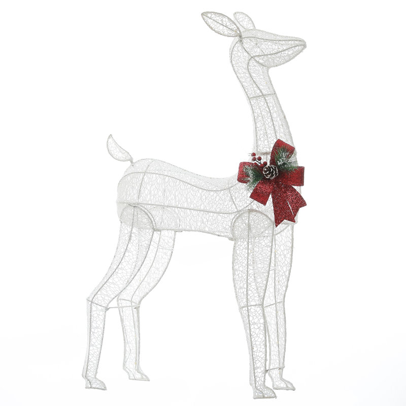The Holiday Aisle® 3 Piece Deer Family Lighted Display Set & Reviews ...