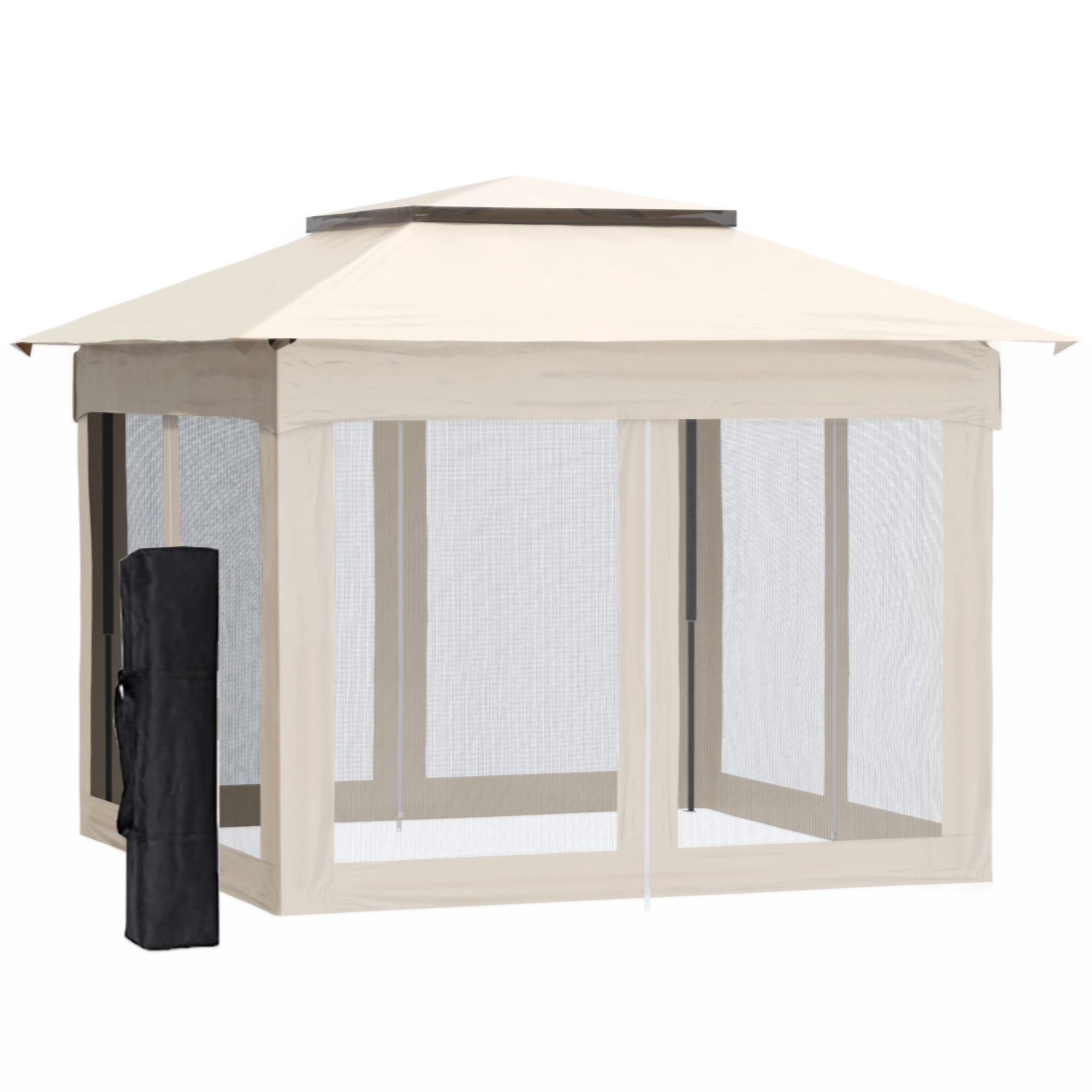 Myhomekeepers Auvent escamotable 11 pi x 11 pi, abri de jardin ...