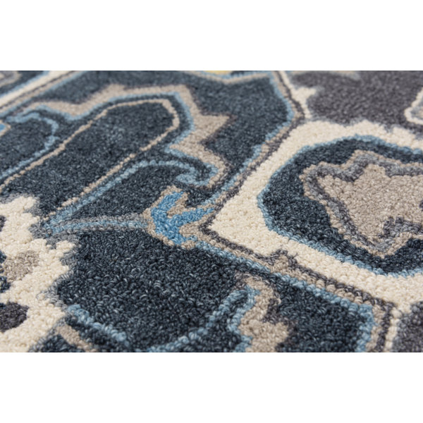 Bungalow Rose Handmade Wool Blue Rug & Reviews | Wayfair