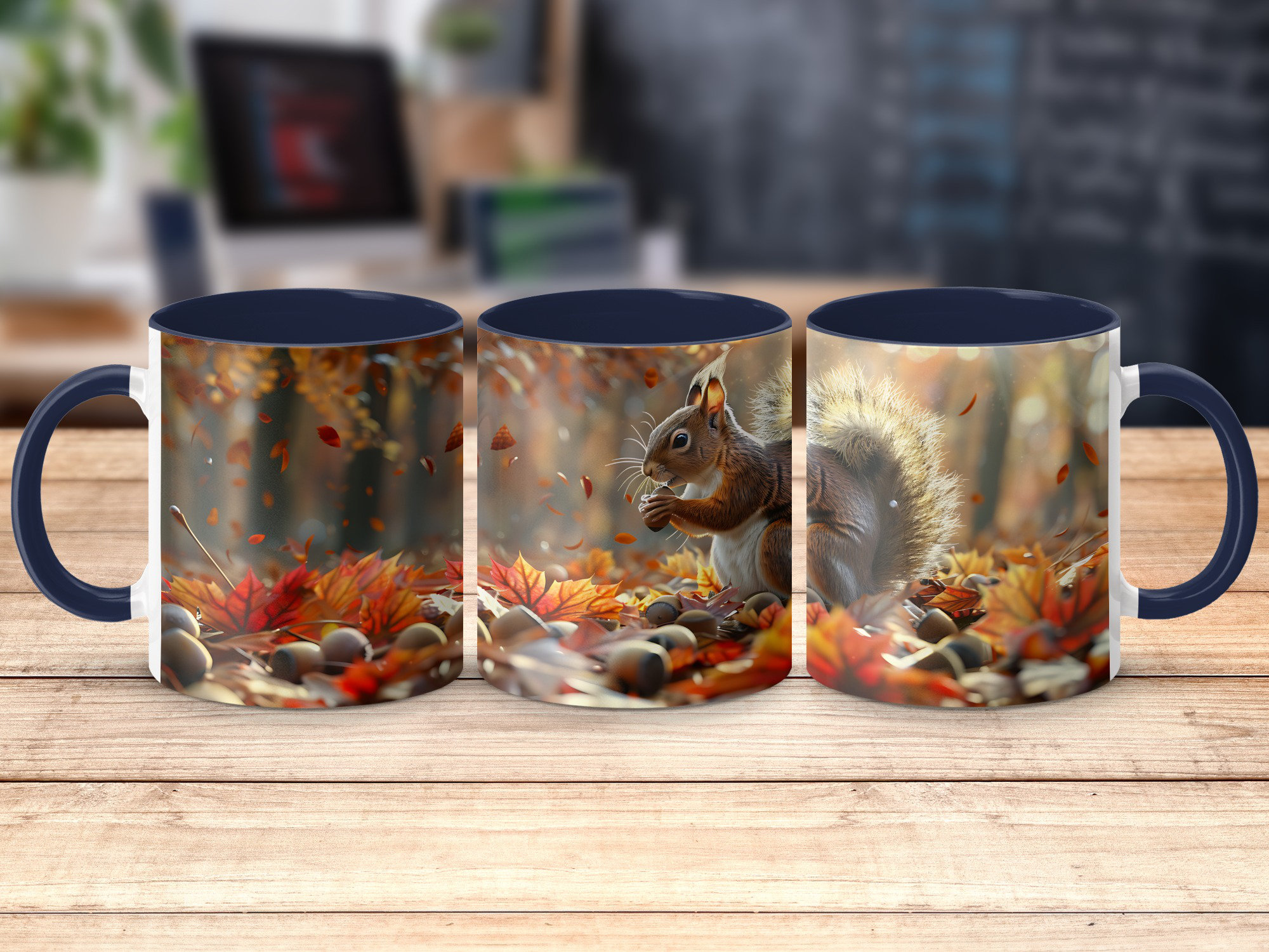 East Urban Home Set of 4 Realistic Animal Design 11oz Accent Mugs ...