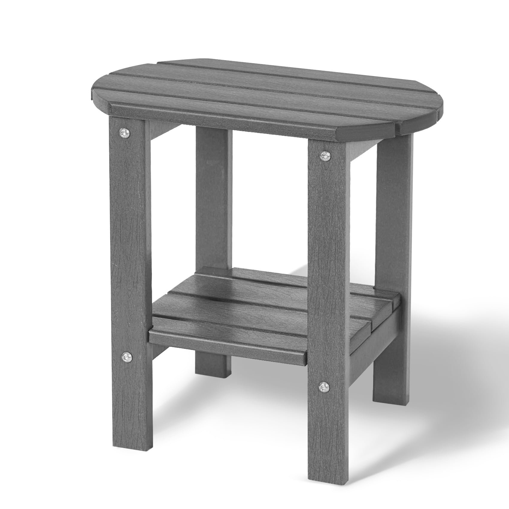 Winston Porter 17 in. 2-Tier Rectangular HDPE Outdoor Side Table with ...