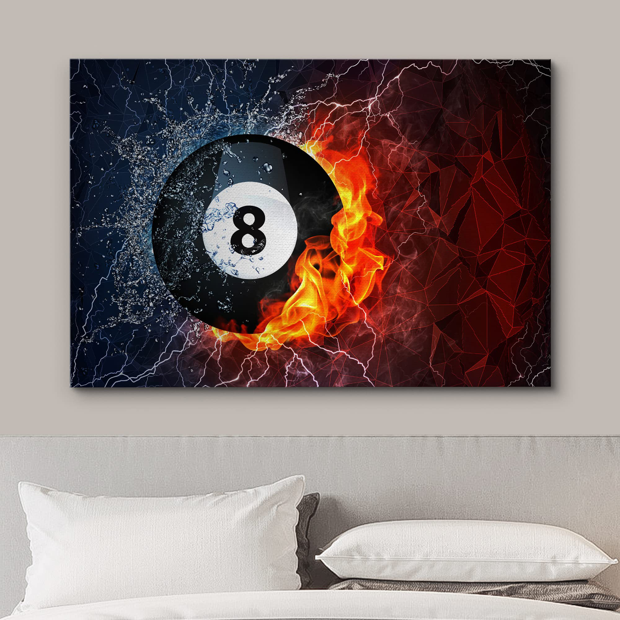 IDEA4WALL Elemental Water & Fire Explosion on 8-Ball Athletes Digital ...
