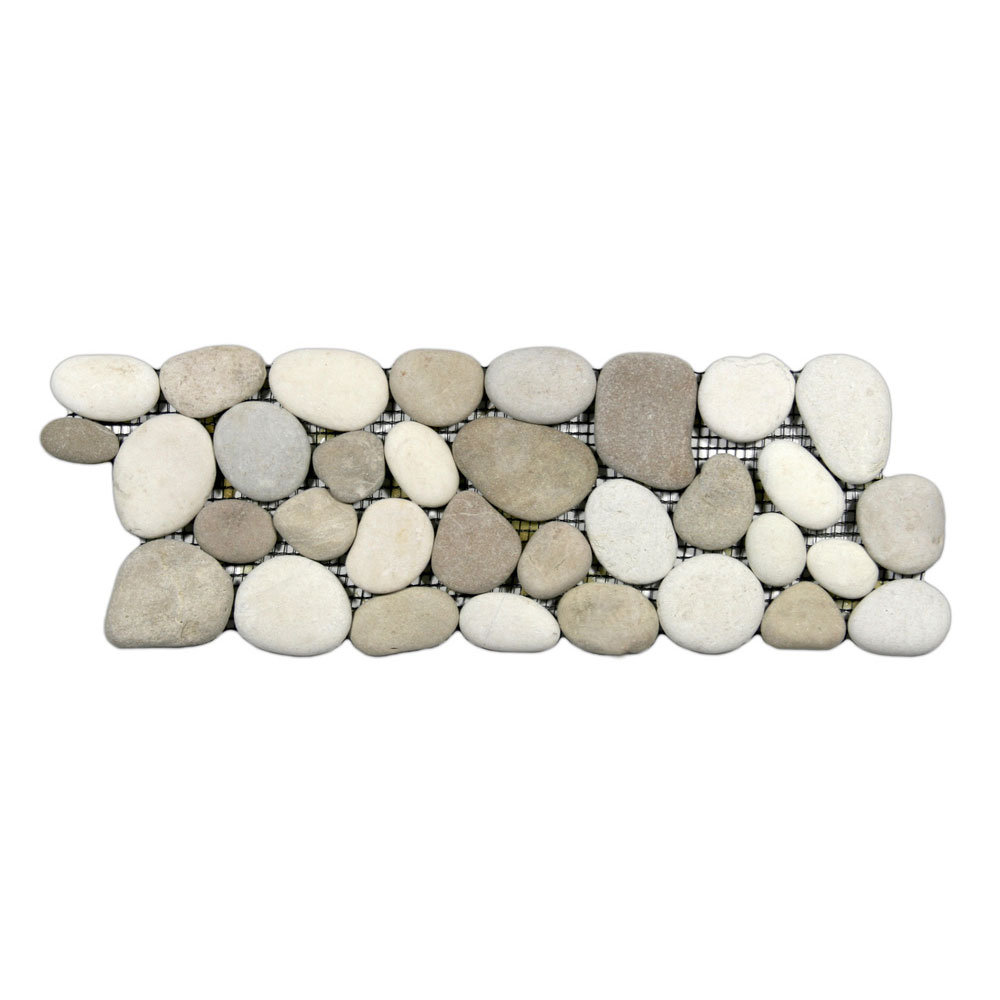 CNK Tile Zambezi Natural Stone Listello Tile Pebbles Rocks Design Multi ...