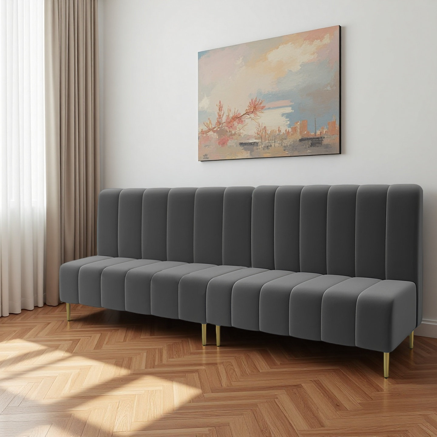 VERTIMBER Velvet soft cushion double seat booth combination - Wayfair ...
