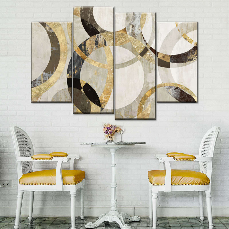 Wrought Studio™ Overlaps Wall Art Multi Piece Canvas Print On Canvas 4 ...
