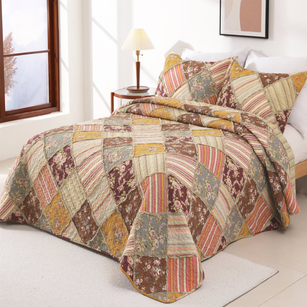 Evenhug Cotton Percale Patchwork Quilt Set | Wayfair