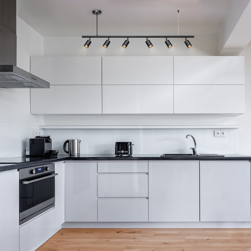 Globe Electric Company 55" 6-Light Matte Black Adjustable Height Track ...