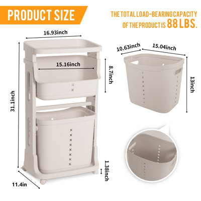 Rebrilliant Plastic Two Tier Laundry Basket & Reviews | Wayfair