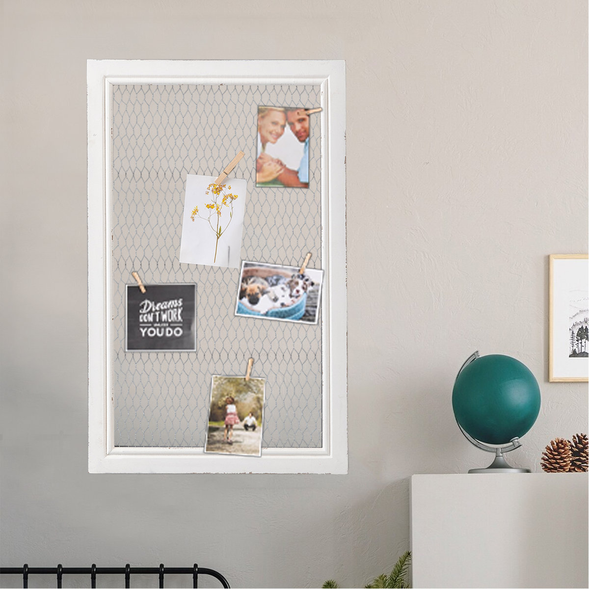 Lark Manor™ Large Wire White Framed Bulletin Boards For Walls ...