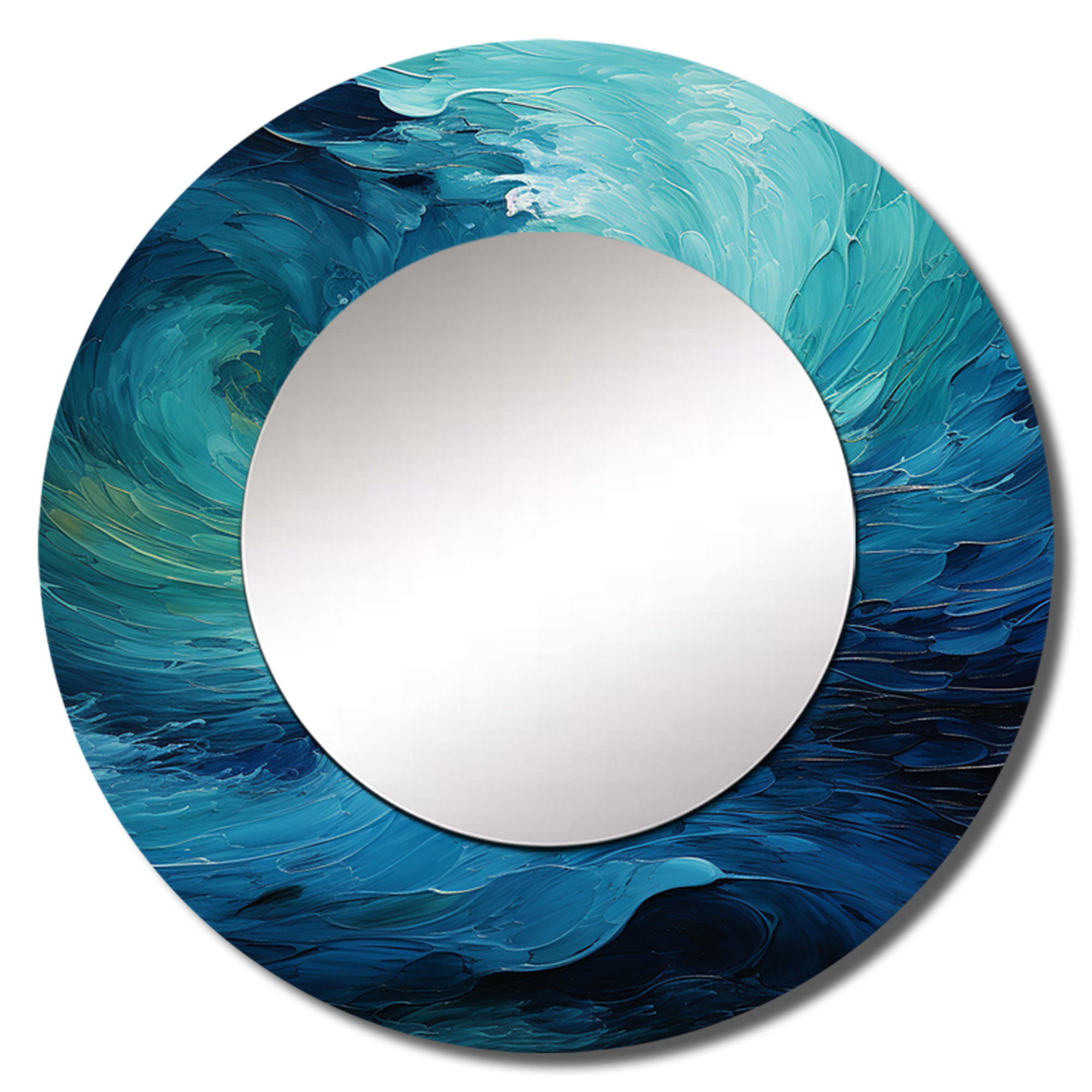 Design Art Aqua Blue And White Serenity Swirl II - Abstract Spirals ...