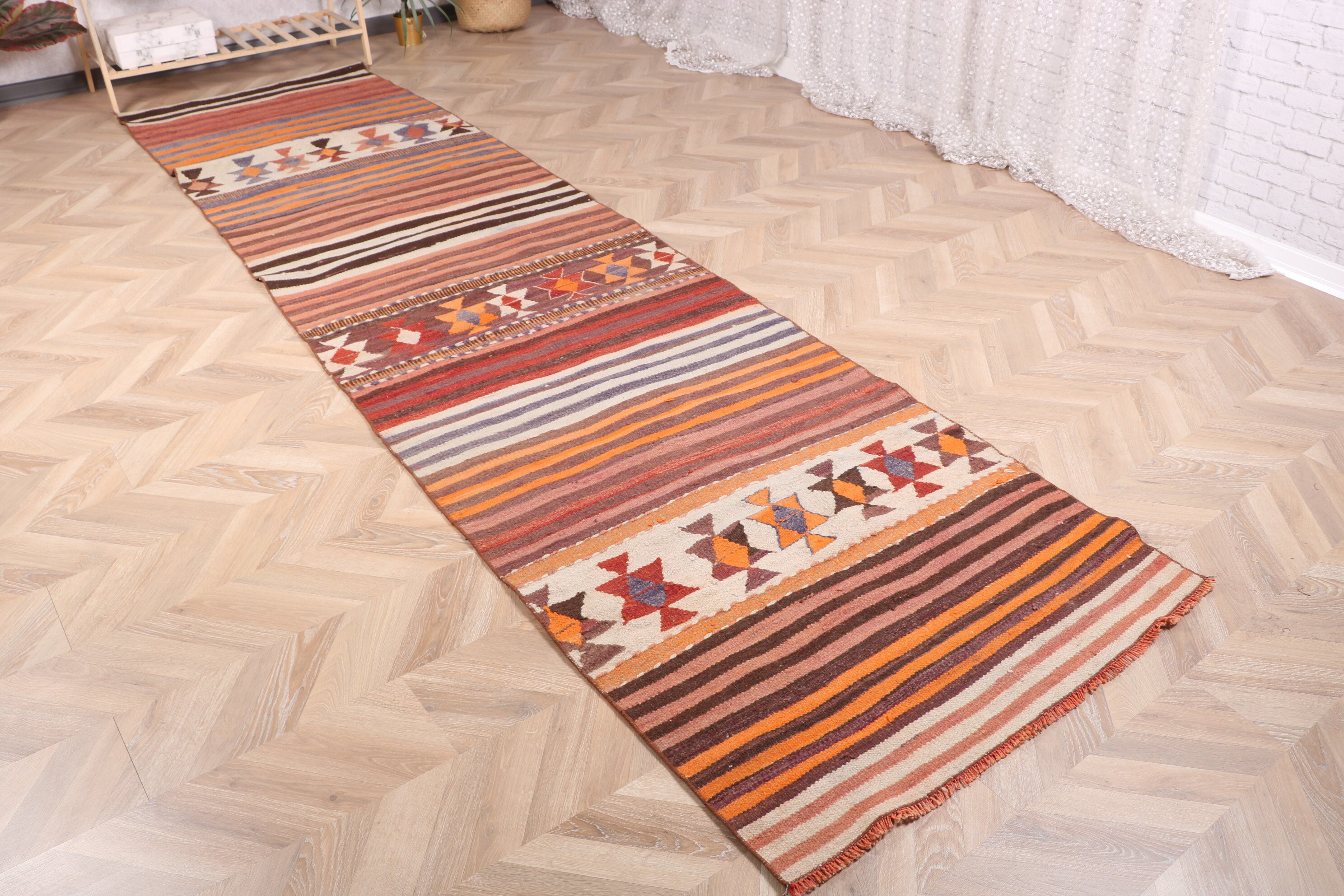 Bungalow Rose Handwoven Bohemian Runner with Stripes - Vibrant Antique ...