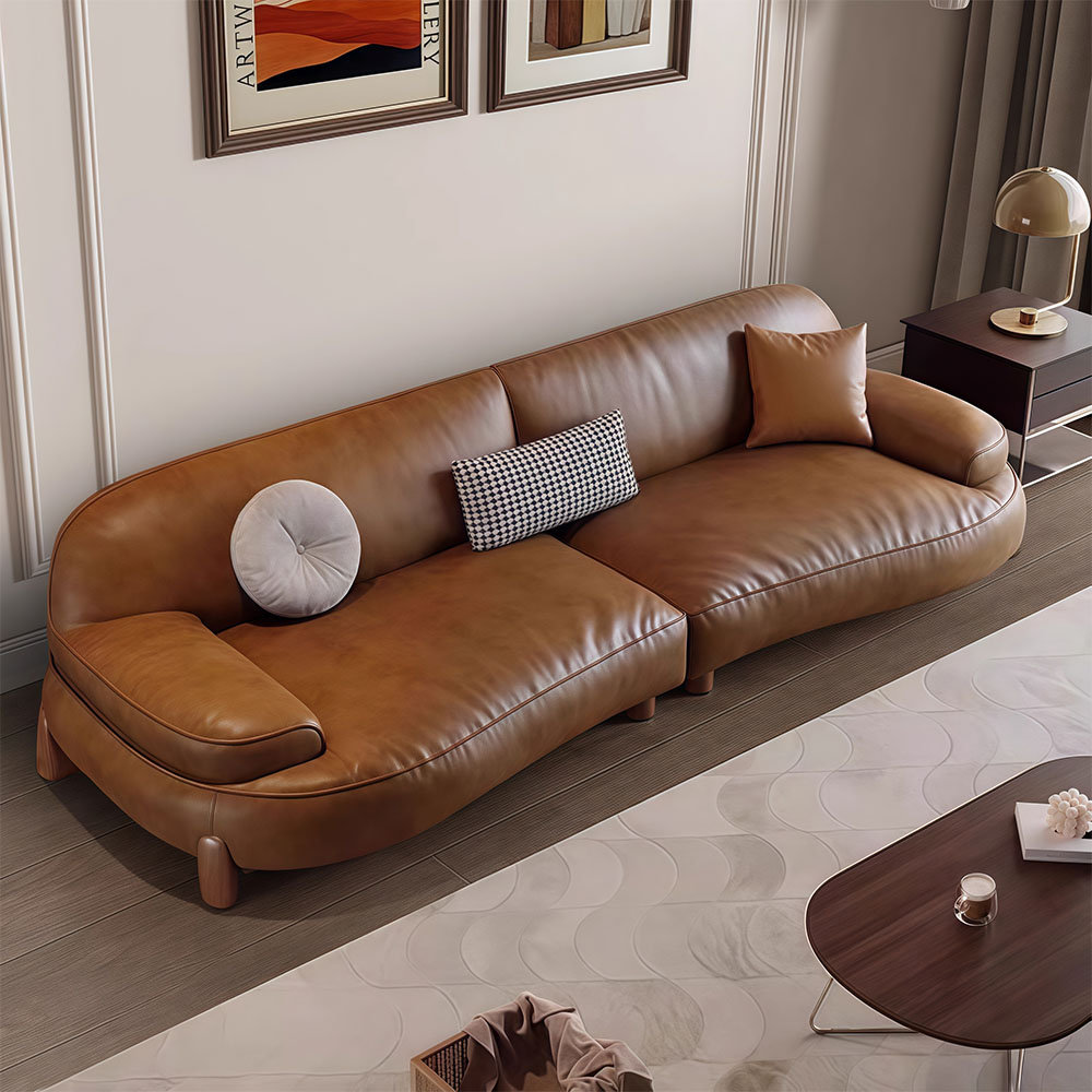 Babkmeou Retro-style simple arc-shaped sofa - Wayfair Canada