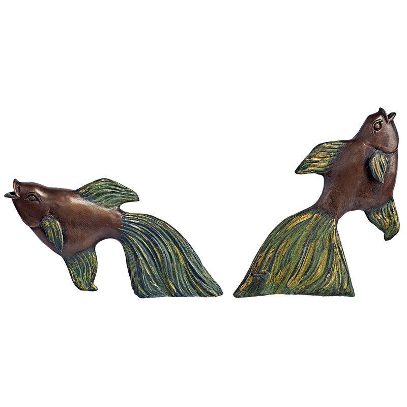Design Toscano 2-Piece Metal Betta Fish Spitters | Wayfair