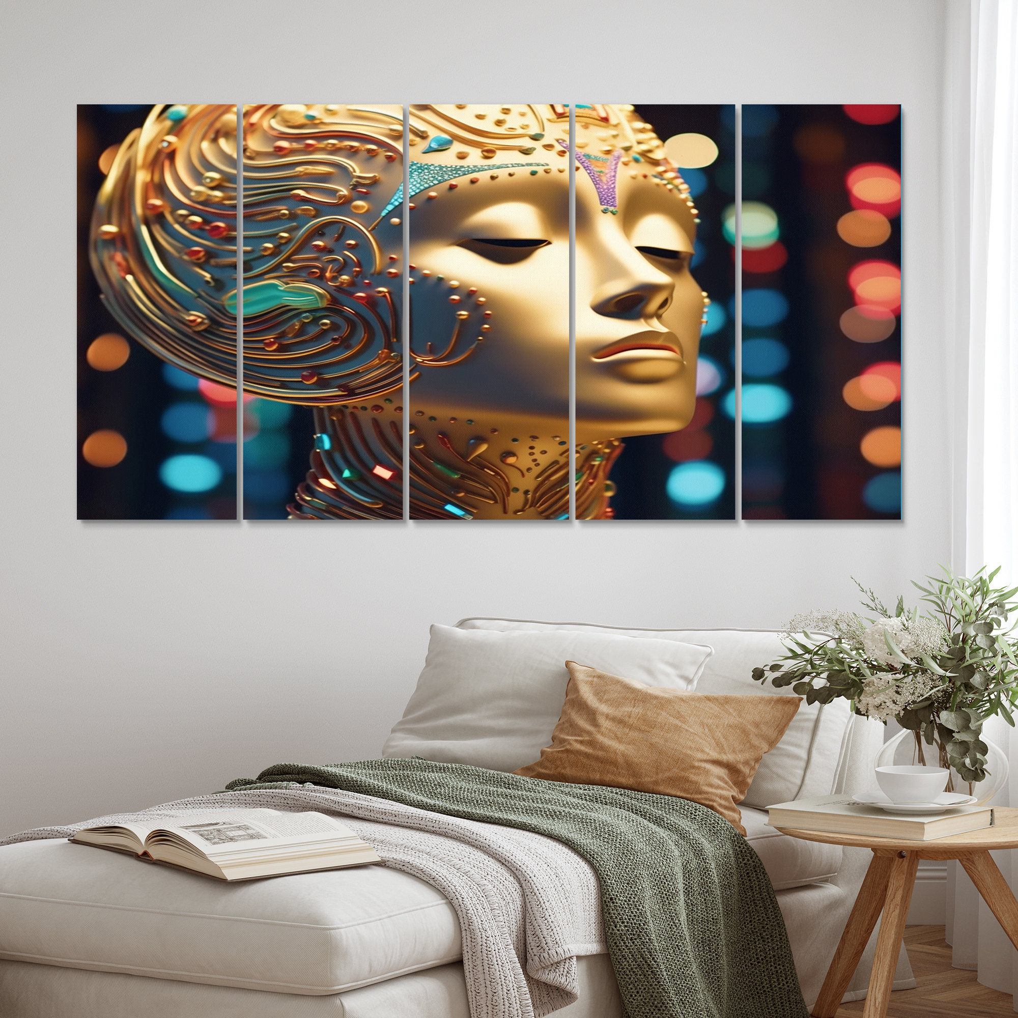Latitude Run® Sci-Fi Beauty Portrait of a Futuristic Woman X - 5 Piece ...
