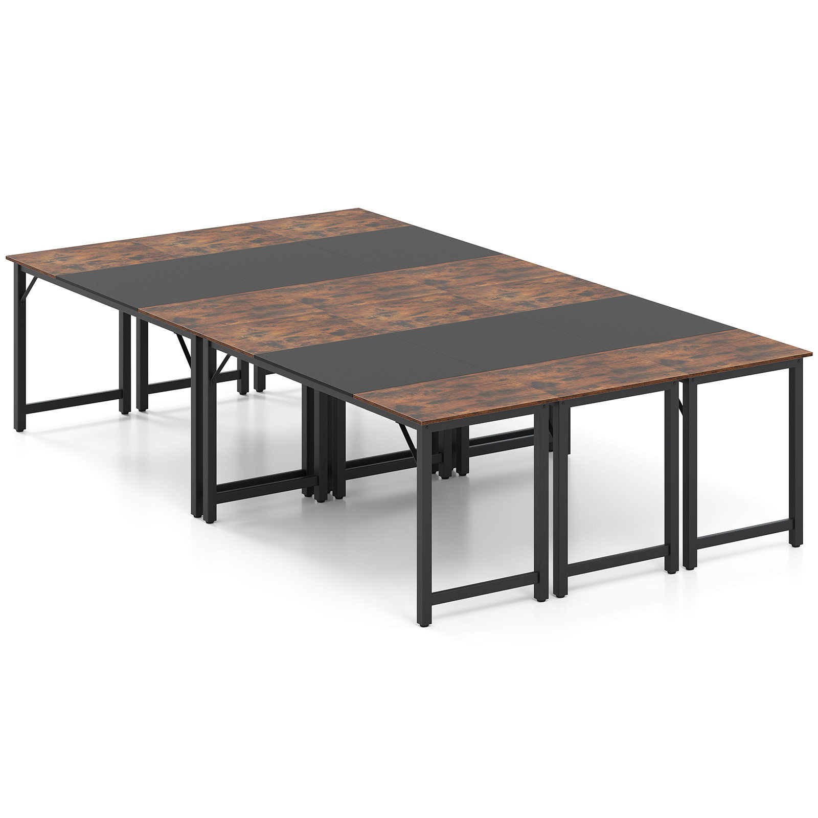 17 Stories 6 PCS 63'' Computer Desk Modern Industrial Office Desk w ...