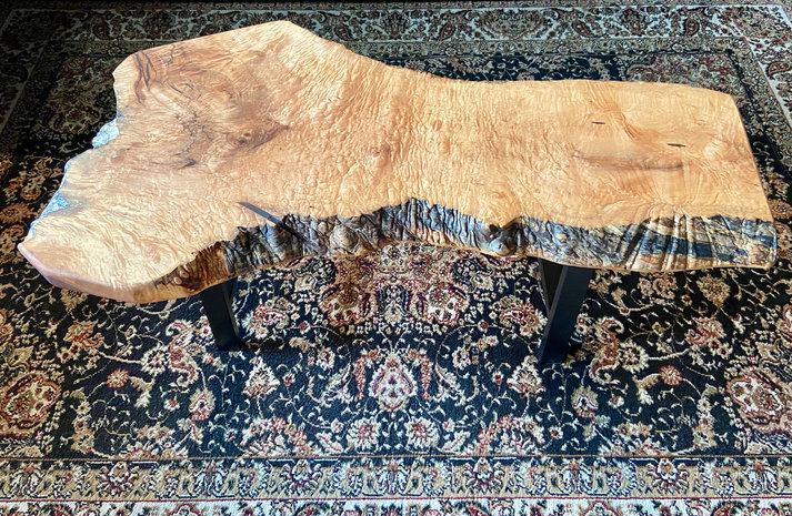 Steel Oak Farmhouse Modern Rustic Live Edge Forked Maple Wood Accent ...