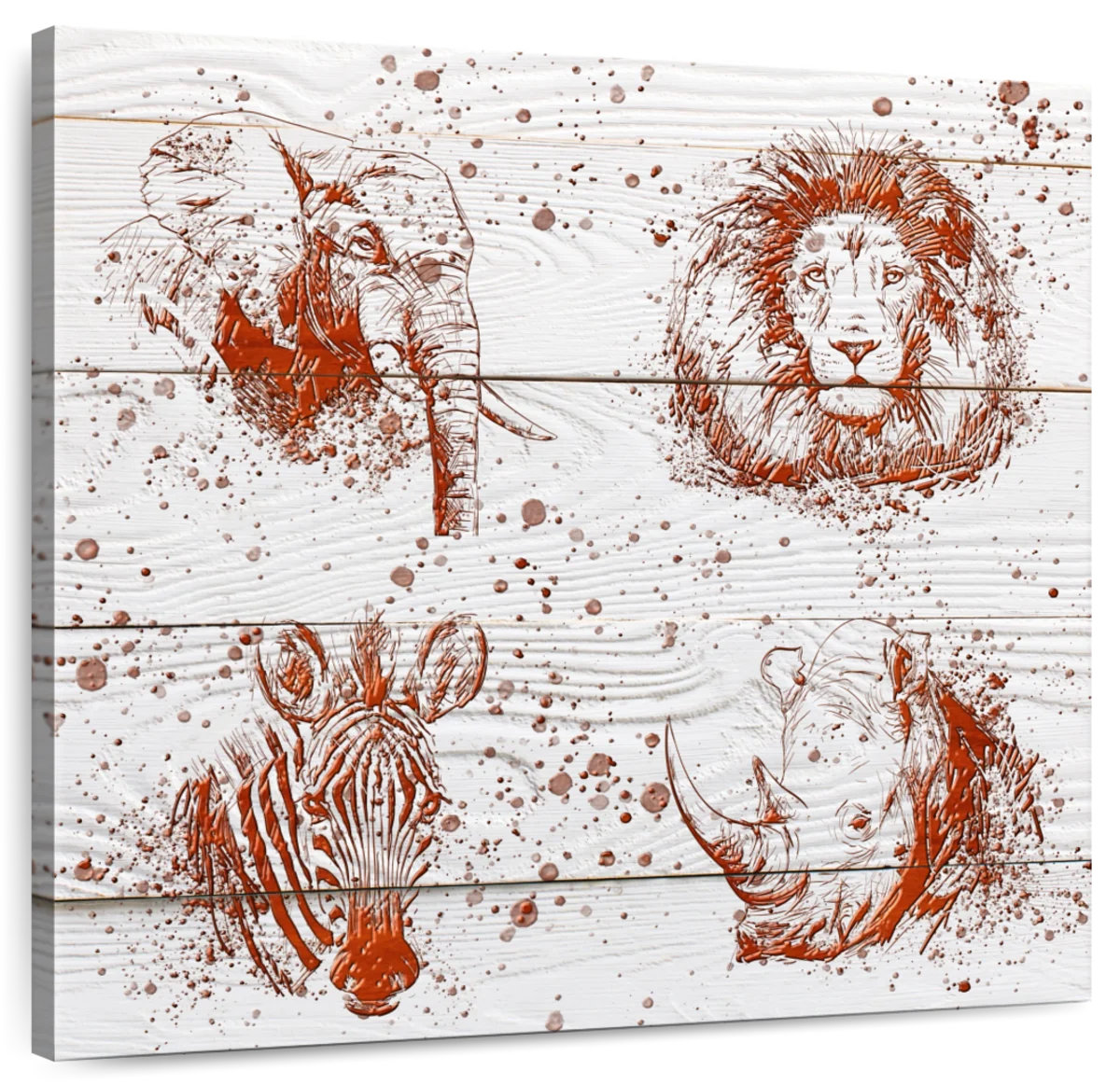 Ebern Designs Brampt Red Safari Animals - Wayfair Canada
