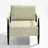 39F inc Modern Upholstered Reception Chair with Wood Armrests and Metal ...