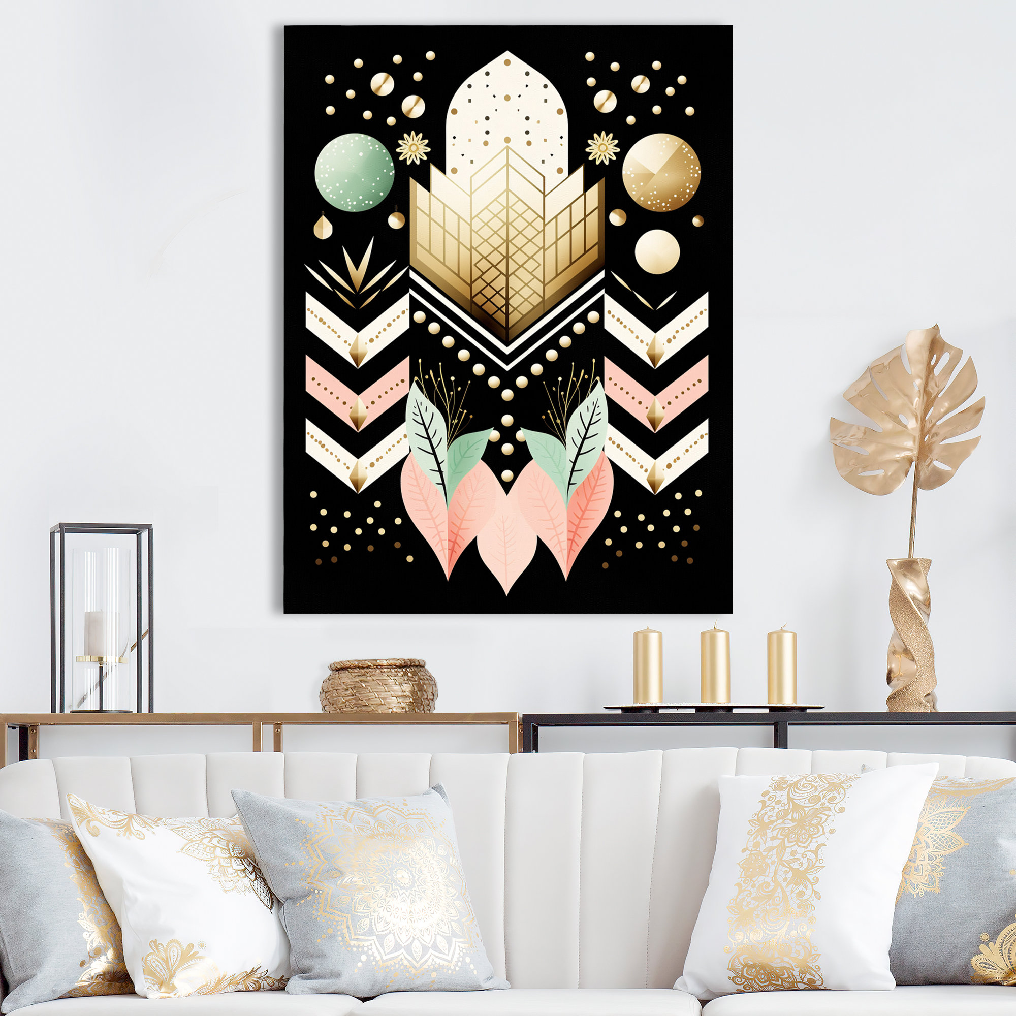 Dakota Fields Boho Chic Abstract Geometric Illustration On Canvas Print ...