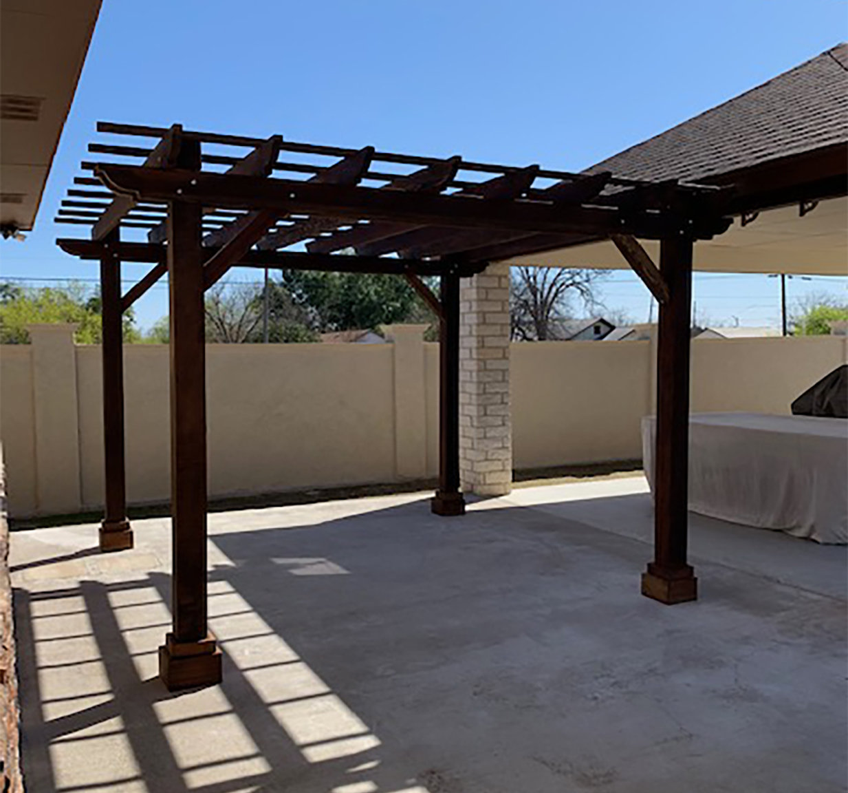 Best Redwood Solid Mission Brown Redwood Pergola | Wayfair
