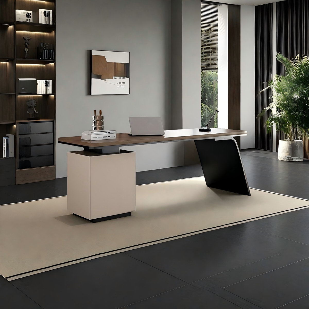 Brass Foam Simple Solid Wood Premium Office Desk - Wayfair Canada