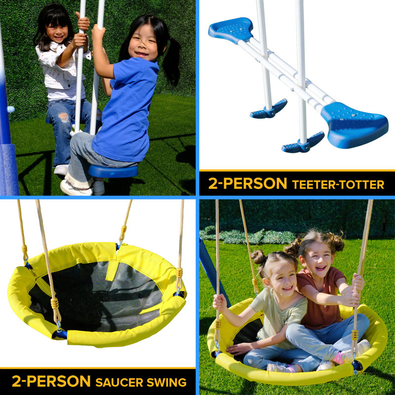 Sportspower Outdoor Super 8 Fun Metal Swing Set With 6’ Heavy Duty ...