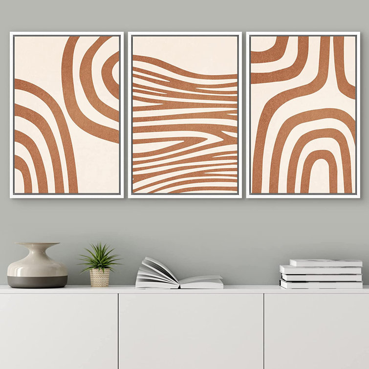 SIGNLEADER " Geometric Sienna Retro Pattern Collage Abstract Shapes ...