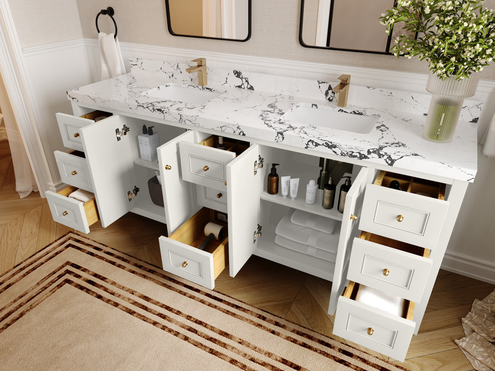Willow Collections Nashville 84 In. W X 22 In. D Double Sink Bathroom ...